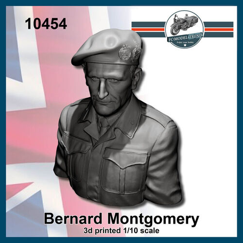NEW! FC ModelTrend 10454 Bernard Montgomery Bust (3D-Printed)
