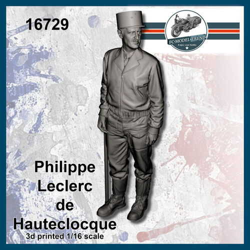 NEW! FC ModelTrend 16729 Philippe Leclerc de Hauteclocque Figure (3D-Printed)