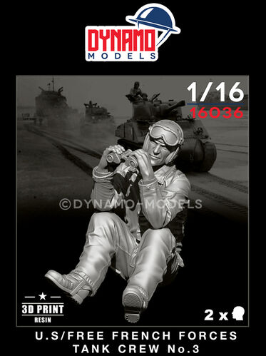 NEW! Dynamo-Models 16036 US / Free French Forces Tank Crew No.3 (1 Figure / 3D-Printed)