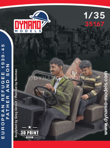 NEW! Dynamo-Models 35167 Civilian - Father and Son Sitting in Car (2 Figures / 3D-Printed)
