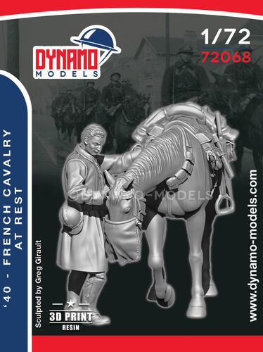 NEW! Dynamo-Models 72068 French 1940 Cavalry at Rest No.1 (1 Figure / 3D-Printed)