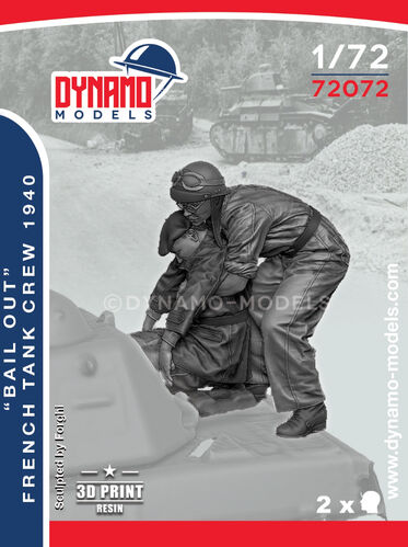 NEW! Dynamo-Models 72072 Bail Out - French Tank Crew 1940 Set (2 Figures / 3D-Printed)