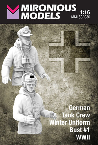 NEW! Mironious Models 16GE036 German WWII Tank Crew Winter Uniform Bust No.1 (2 Half-Figures)