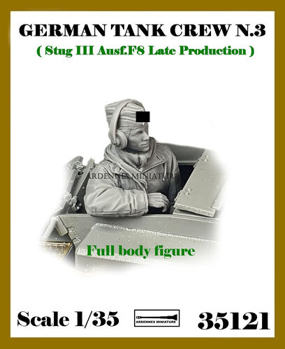 NEW! Ardennes Miniature 35121 German Tank Crew No.3 for Stug III. Aust.F8 Late Production (1 Figure)