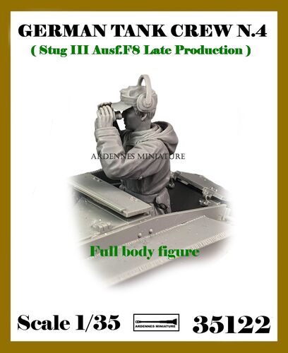 NEW! Ardennes Miniature 35122 German Tank Crew No.4 for Stug III. Aust.F8 Late Production (1 Figure)