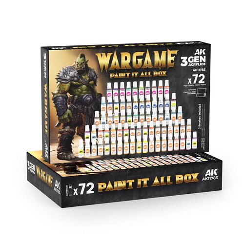 AK-Interactive 11783 3GEN - Wargame Paint It All Box (72pcs)