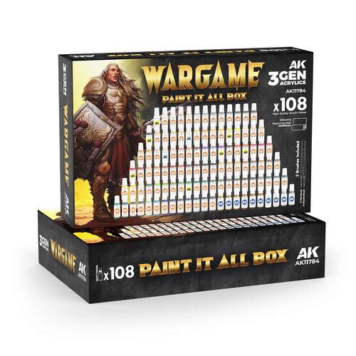 AK-Interactive 11784 3GEN - Wargame Paint It All Box (108pcs)