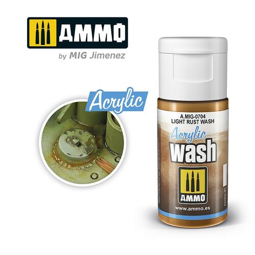 AMMO of Mig Jimenez A.MIG 0704 ACRYLIC WASH Light Rust Wash