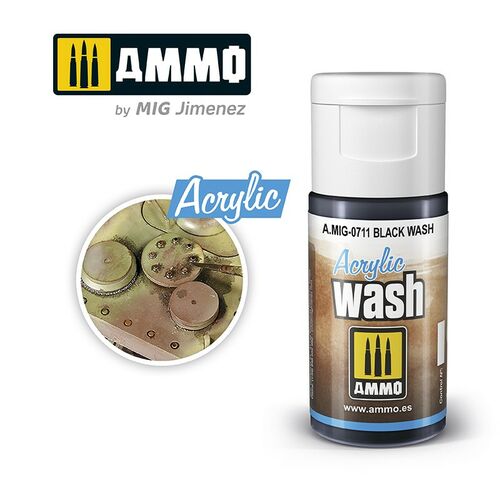 AMMO of Mig Jimenez A.MIG 0711 ACRYLIC WASH Black Wash