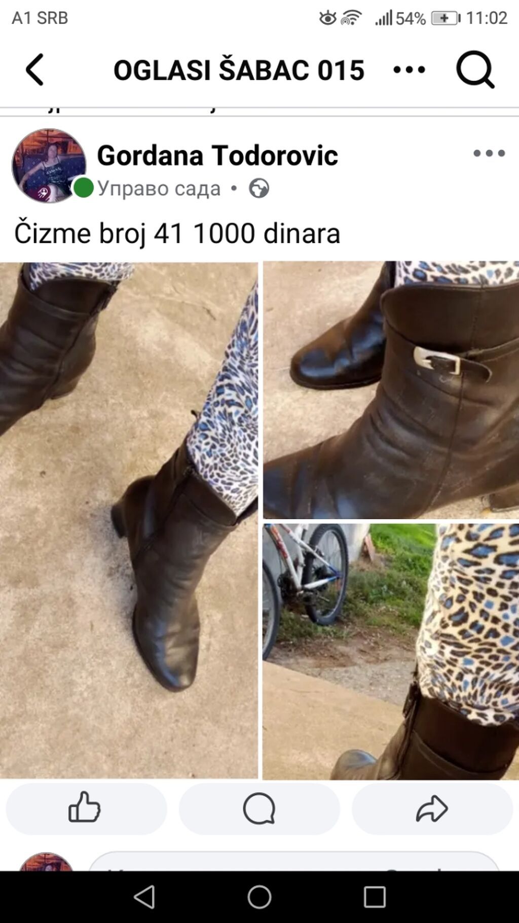 Čizme – broj 41 - Materijal: crna veštačka koža - Model: gležnjače do
