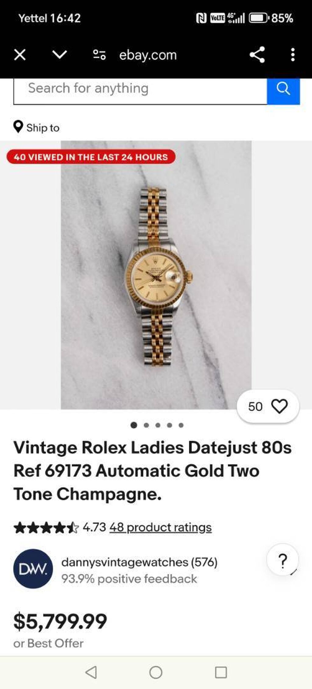 Rolex Lady Datejust 26mm kao nov kutija sat se nenosi bukvalno dobijen