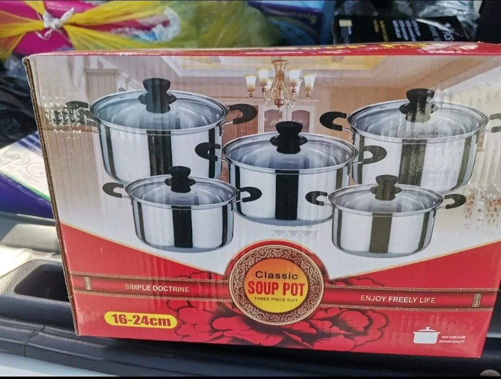 Akcija Set inox šerpi sa staklenim poklopcima – Classic Soup Pot -