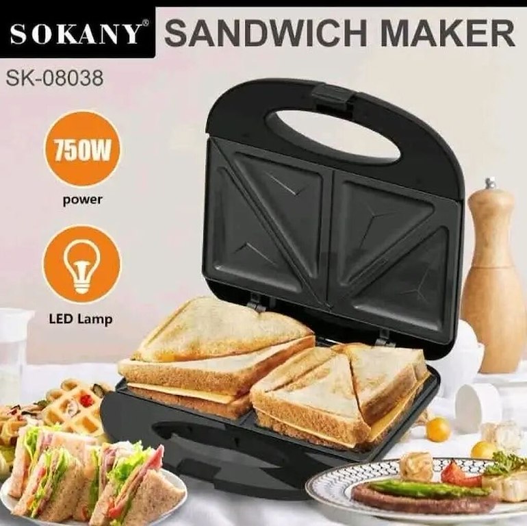 AKCIJA Sokany Sandwich Maker SK-08038 - Snaga: 750 W – brzo