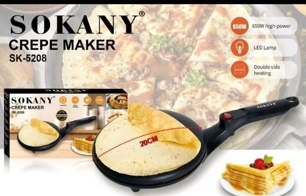SOKANY Crepe Maker SK-5208 - Električni aparat za palačinke prečnika