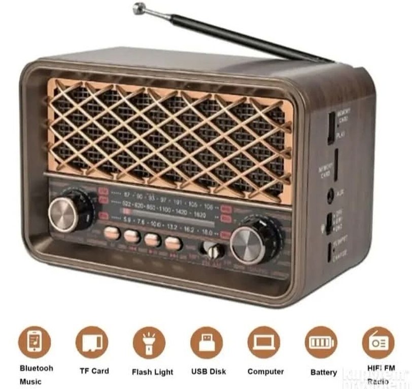 Retro Bluetooth radio/zvučnik sa širokim spektrom funkcija i klasičnim