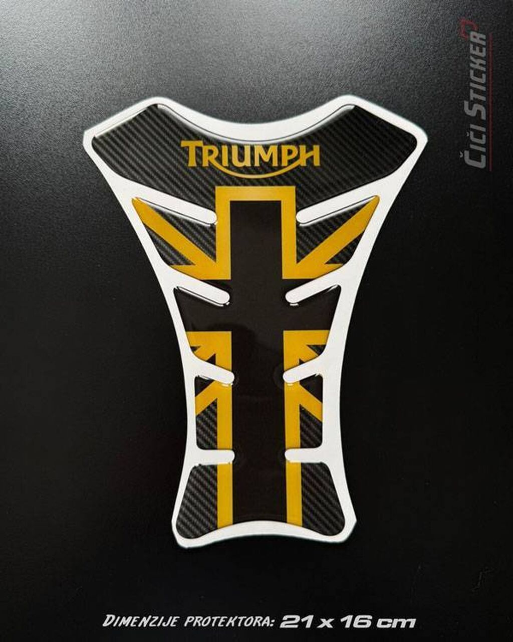 Premium tank pad za Triumph motocikle, izrađen u carbon izgledu sa