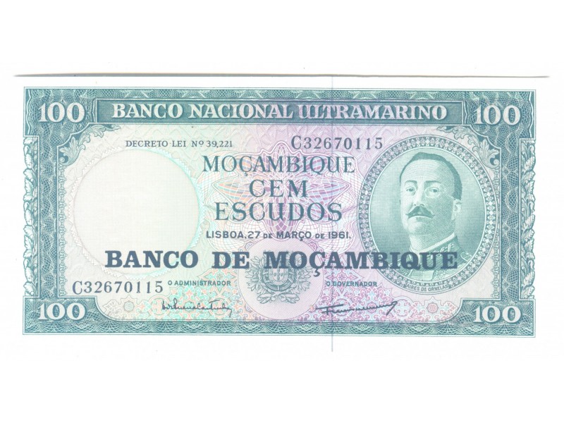 Mozambik 100 escudos 1961 UNC