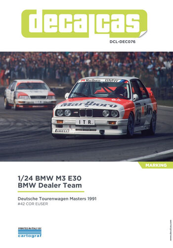 NEW! Decalcas DEC076 BMW M3 E30 - Team BMW Dealer Sponsored by Marlboro Carly Motors 1991