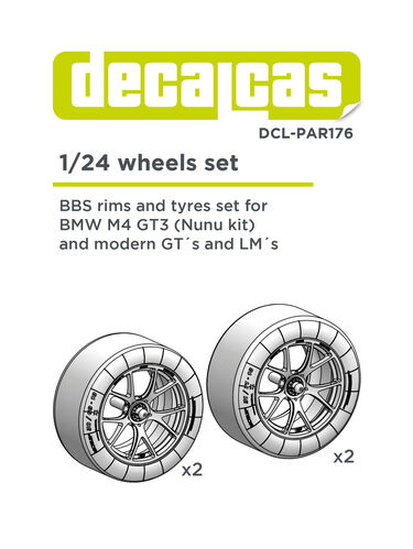 NEW! Decalcas PAR176 BBS Rims and Tyres Set for BMW M4 GT3 (Nunu Kits) and Modern GT's and LM's (3D-Printed)