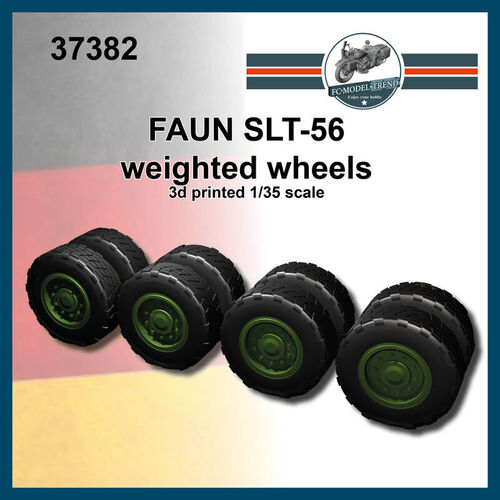NEW! FC ModelTrend 37382 Faun SLT-56 - 3D-Printed Weighted Wheels (8 pcs / for Trumpeter Kits)