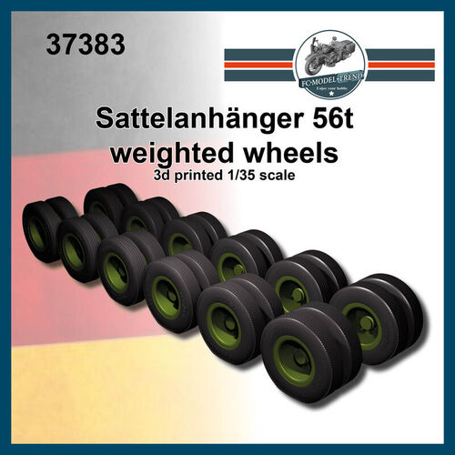 NEW! FC ModelTrend 37383 Sattelanhanger 56t - 3D-Printed Weighted Wheels (12 pcs / for Trumpeter Kits)