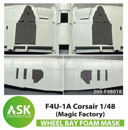 NEW! Art Scale Kit F48018 Vought F4U-1A Corsair - Wheel Bay Foam Mask (for Magic Factory Kits)