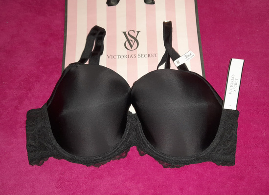 Victoria secret crni microfiber čipka 80E NOVO!%