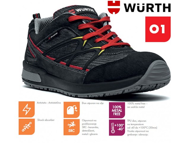 Wurth Radna patika Jogger Black O1 vel. 40
