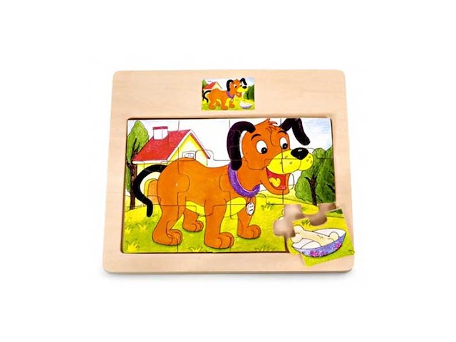 Pino Toys Drvene puzzle 12 delova Kuca