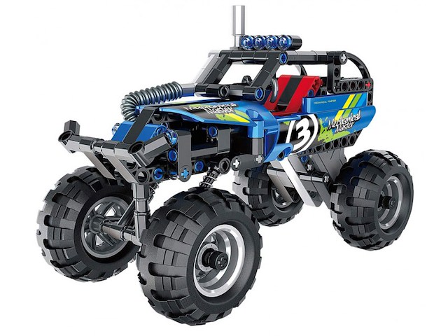 Mechanical Master 3D Quad No.5803 - Educational STEM Pull Back Building Blocks Car Toy - SASTAVLJIVI KVAD plavi 59131