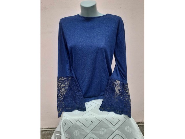 Plava bluza sa cipkom XXL-XXXL