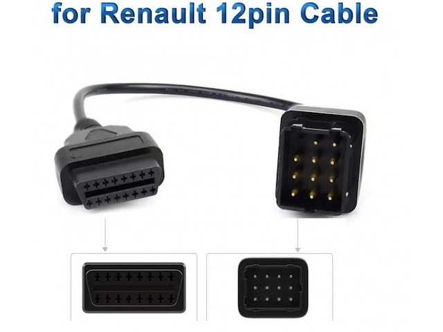Renault 11-pins OBD1 → 16-pins OBD2 adapter kabl (kamio