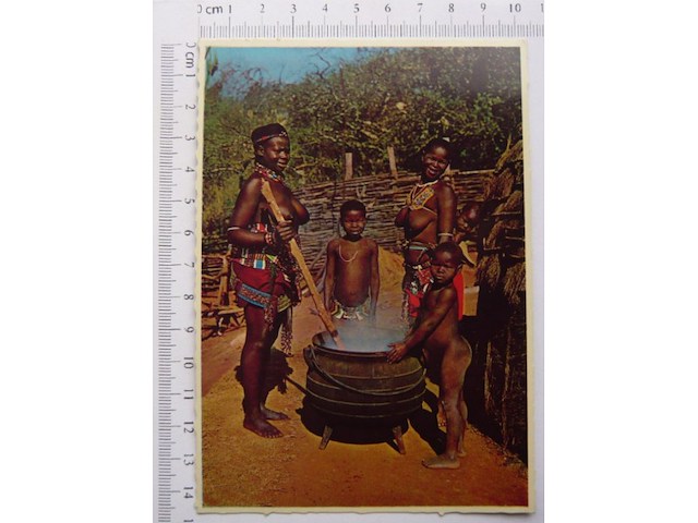Africans with cooking pot