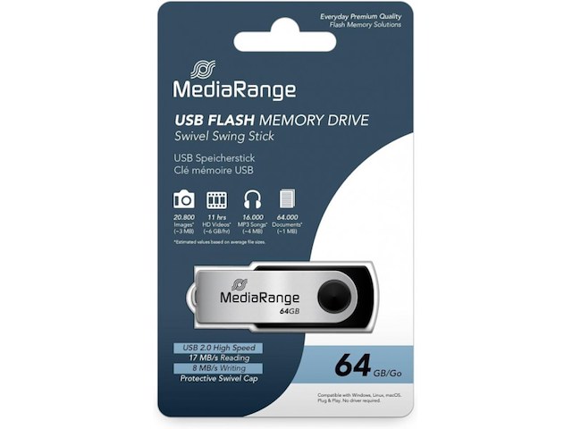 MediaRange Germany 64GB USB 2.0 Flash memorija MR912
