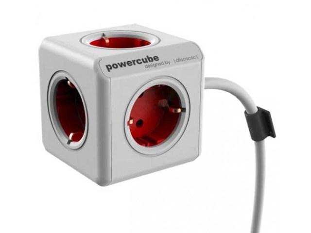 PowerCube produžni kabl sa 5 šuko utičnica 1.5m Red