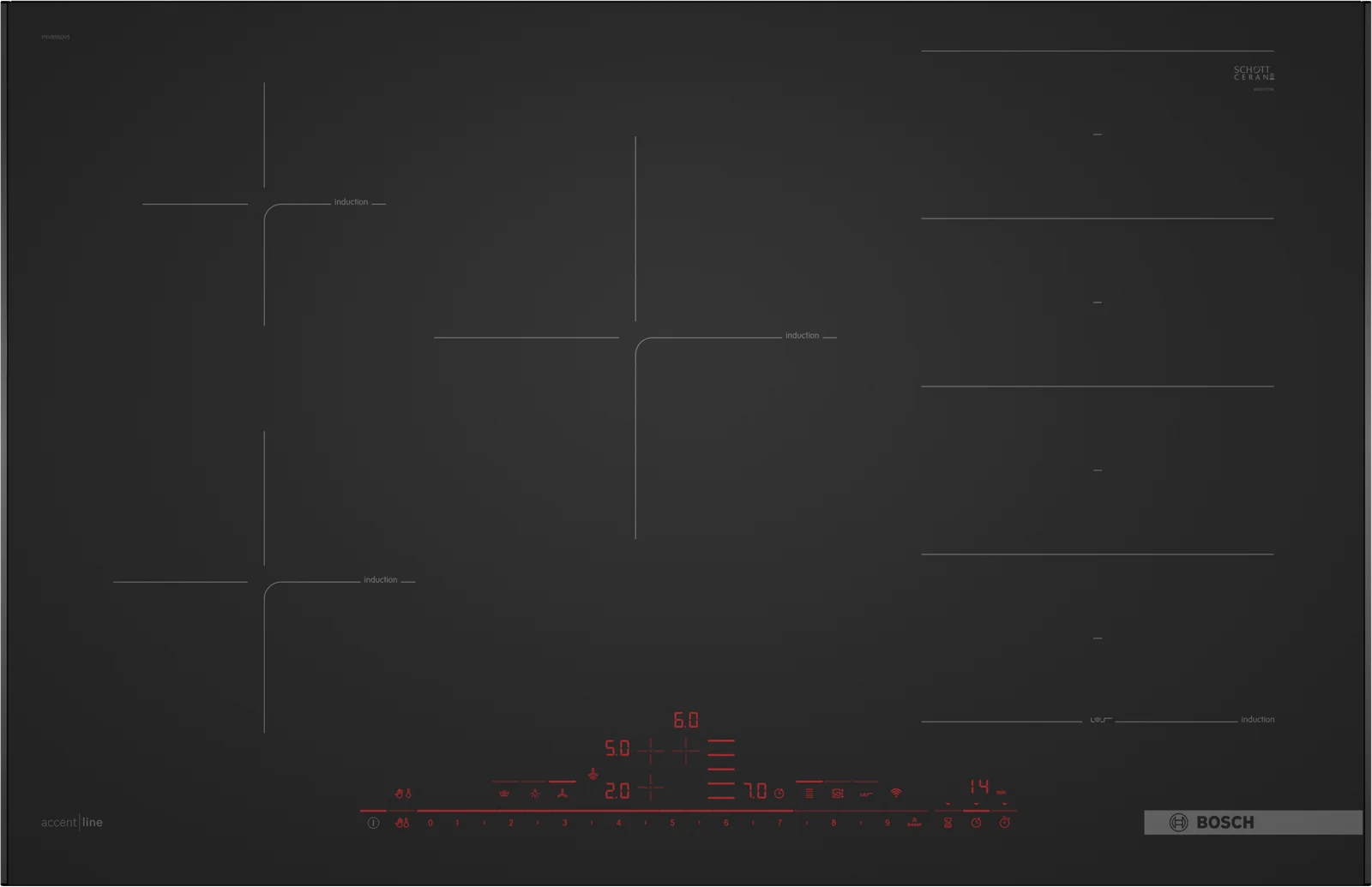 Serija 8, Indukciona ploča za kuvanje, 80 cm, Plavo crna, ugradnja sa okvirom, PXV89BDV1E