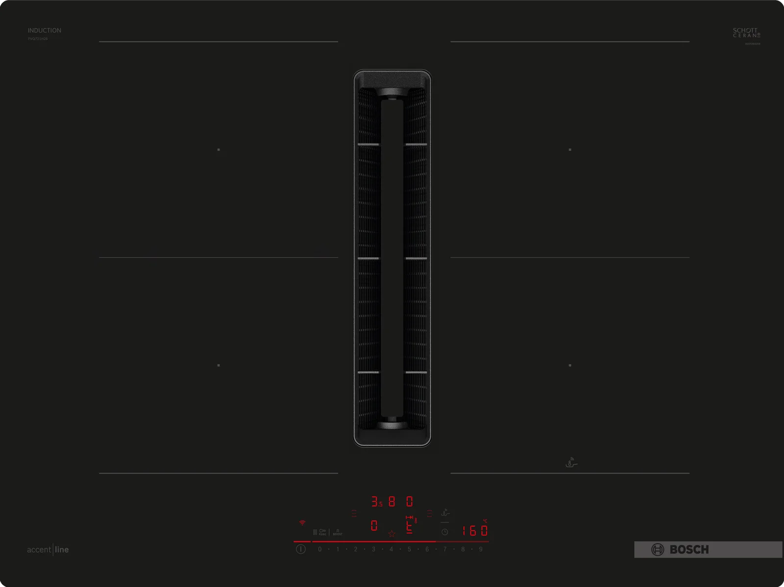 Serija 6, Indukciona ploča za kuvanje sa integrisanim aspiratorom, 70 cm, ugradnja u ravni radne ploče, PVQ721H26E