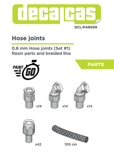 Decalcas PAR059 0.8 mm Hose Joints Set 1 (84 pcs)