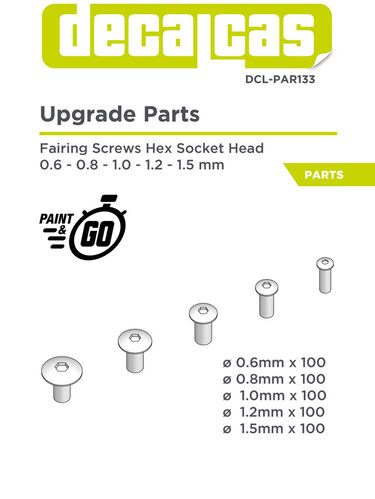 Decalcas PAR133 Fairing Screw Hex Socket Head - 0.6 / 0.8 / 1.0 /1.2 and 1.5 mm (500 pcs)
