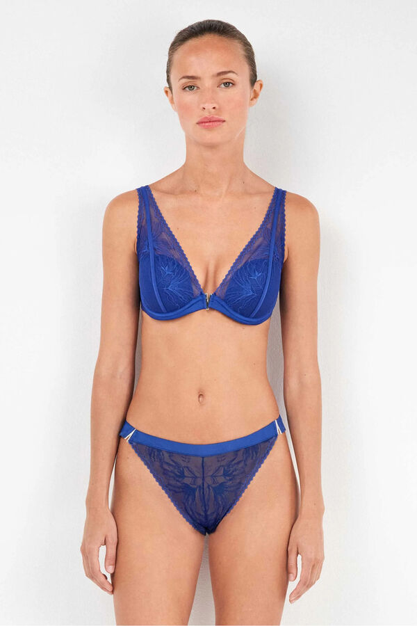 Klein blue lace bikini panty