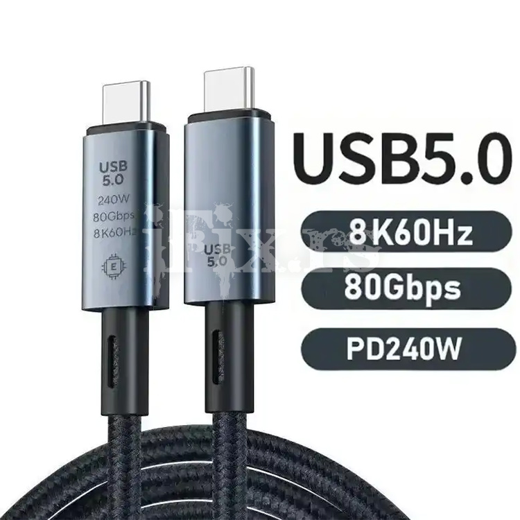 Thunderbolt 5 USB-C kabl 80Gbps 240W 8K@60Hz Kettz KT-UC5-15 1.5m