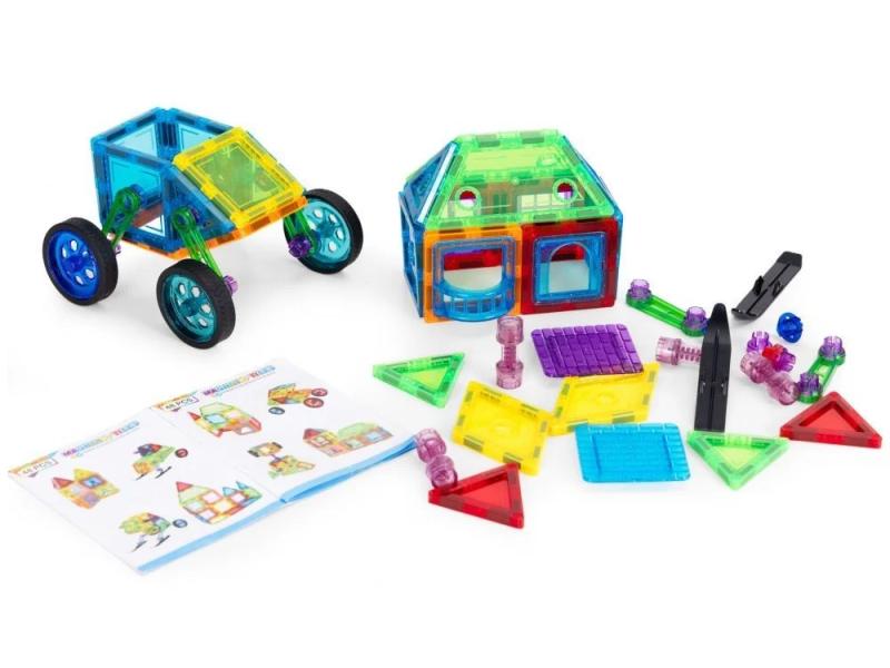 ECO TOYS SET MAGNETNIH KOCKI ZA DECU – KUCA I AUTO, 48 DELOVA