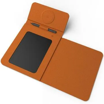 15W FOLDABLE MOUSE PAD WITH WIRELESS CHARGING STAND & WRITING BOARD - ORANGE