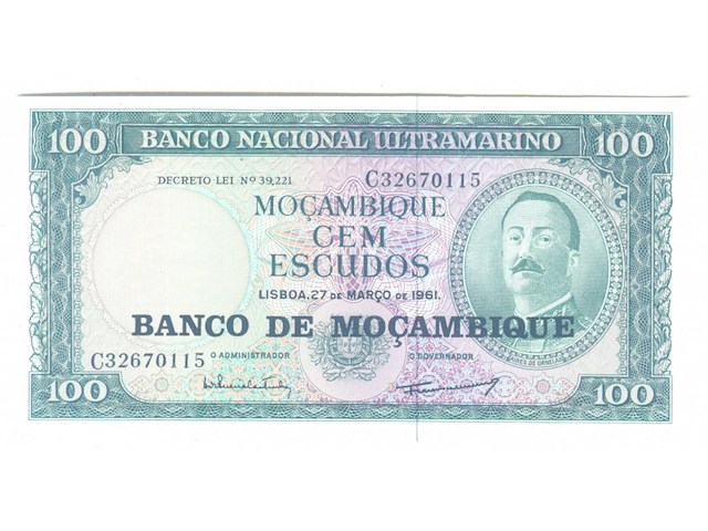 Mozambik 100 escudos 1961 UNC