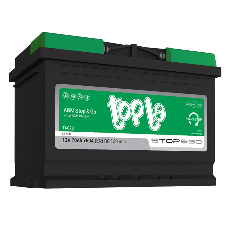 TOPLA AGM START & GO 12/70AH +D 760A