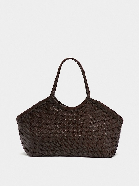 WOVEN LEATHER SHOPPER BAG