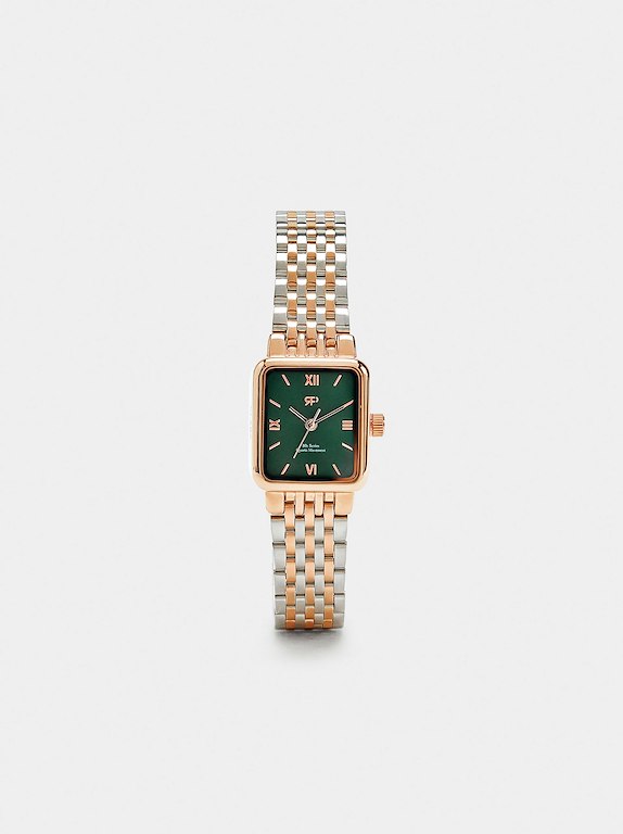 SQUARE WATCH WITH A STAINLESS STEEL BRACELET