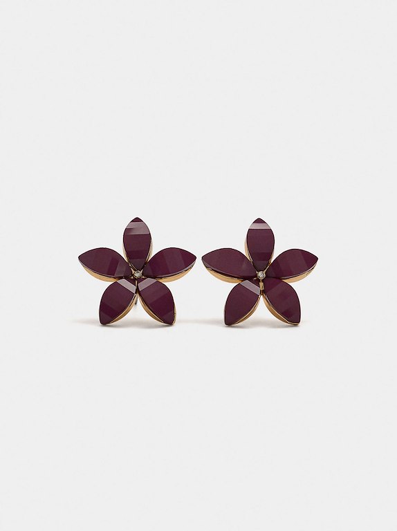 FLOWER EARRINGS WITH RESIN