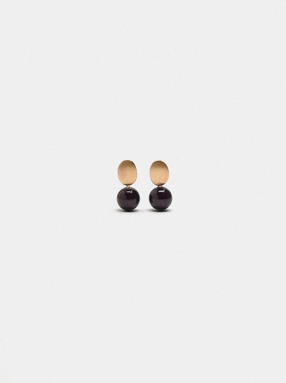 SHORT EARRINGS WITH STONE BEADS