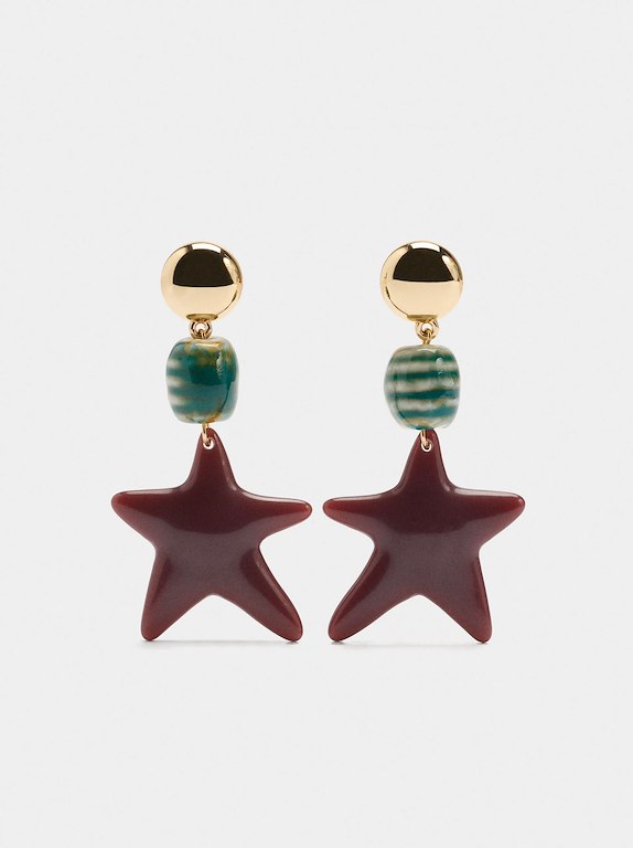 LONG STAR EARRINGS WITH CERAMIC